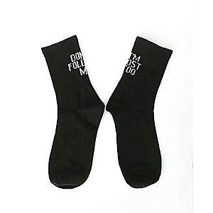Qrupoad Women Novelty Funny Cool Tube Crew Socks Don't Follow Me I'm Lost Too