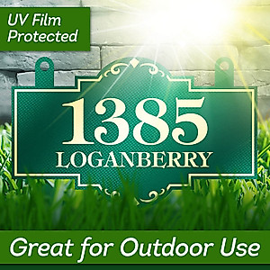 Hanging Address Sign, House Address Plaque, Indoor/Outdoor Use, 8x13 Inch, 22 Colors, Reflective Option, USA Made by My Sign Center (Florence)