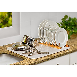 Envision Home Microfiber Dish Drying Mat, X-Large, 18 by 24-Inch, Cream