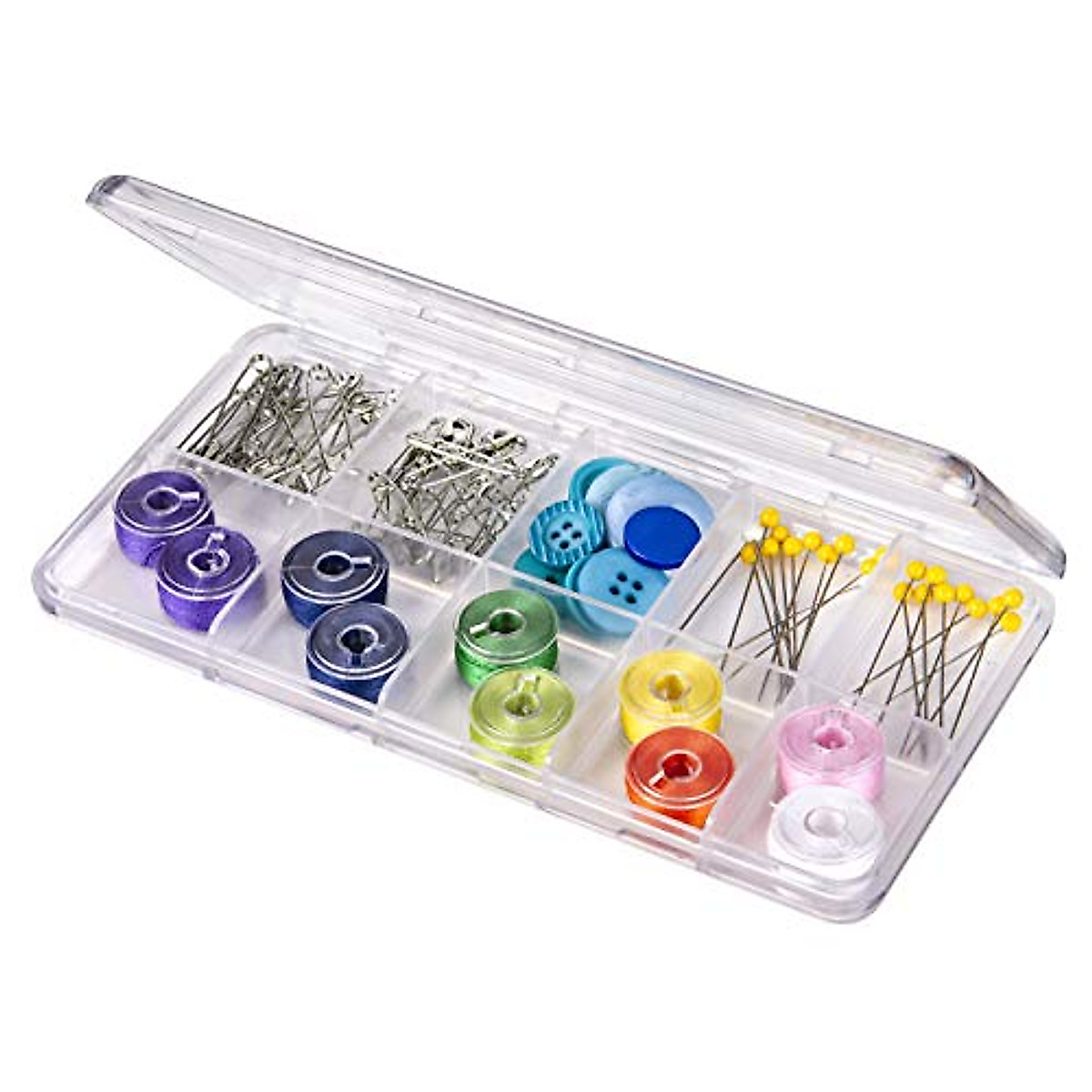 ArtBin 6907AB Slim Line 10 Compartment Small Art & Craft Organizer, [1] Plastic Storage Case, Clear