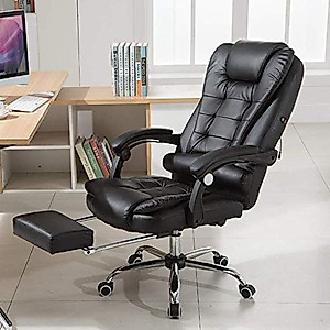 ZLBYB Office Chairs with Pillow Foot Pad Seat Back Adjustable Lifting Tilt Swivel Chair Artificial Leather Game Chair
