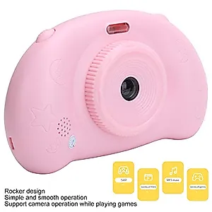 Children Camera, Simple and Smooth LCD Kid Camera Multi‑Function for Children for Catching(Pink)