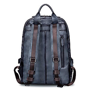 IVTG Genuine Leather Large Backpack for Men Vintage Laptop Knapsack Purse Rucksack Daypack High Capacity for Travel Bag (Gray)