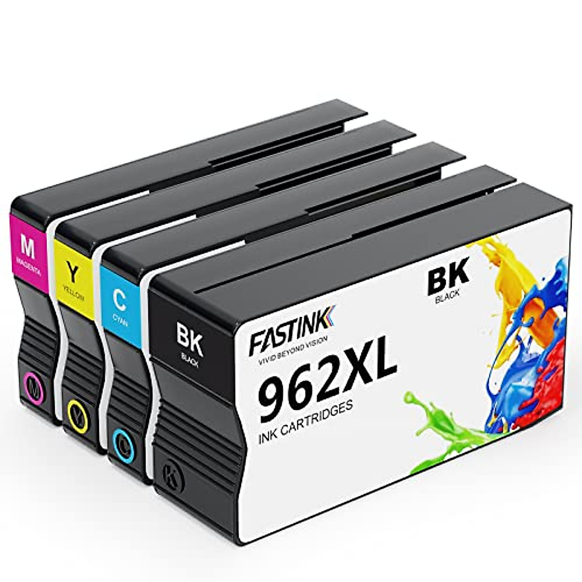 FASTINK Compatible 962XL Ink Cartridges Combo Pack,with Updated Chip,High Yield,Replacement for HP 962XL 962 XL,Works with HP OfficeJet Pro 9010 9015 9015e 9018 9018e 9025 9025e Printer