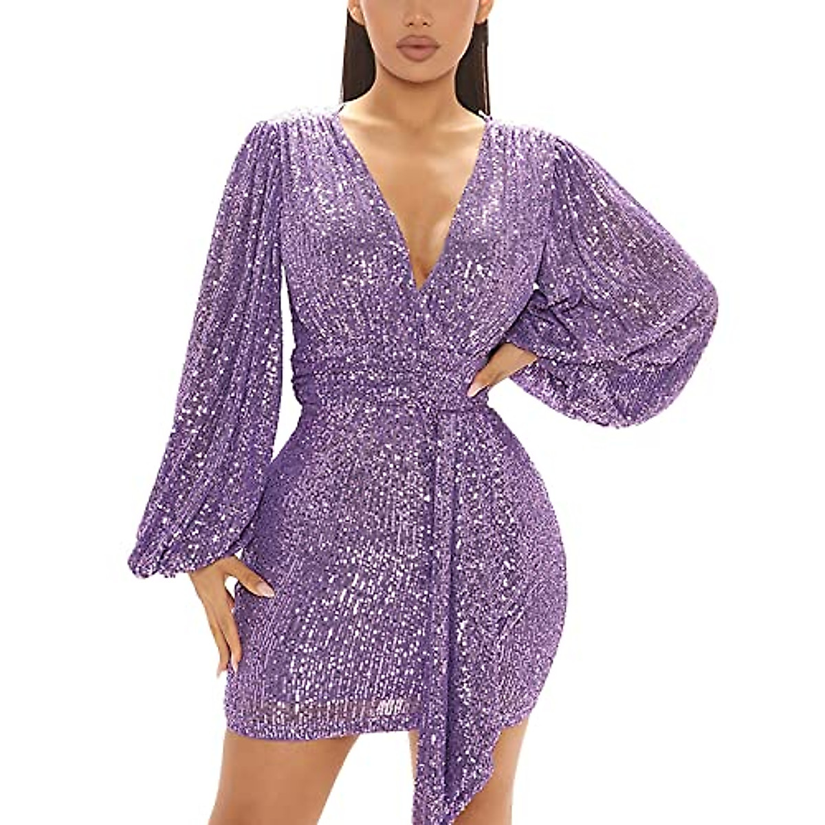 DGMBBX Women's Summer Striped Short Sleeve T Shirt Dress Casual Tie Waist with Pockets Women's Sexy Long Sleeve V Neck Ruched Bodycon Mini Party Cocktail Dress Women's Elegant Round Neck V-Back