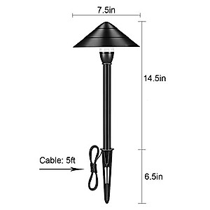 Gardenients Low Voltage Landscape Lights Landscape Lighting Garden Pathway Lights Yard Lights Driveway Lights, Aluminum Construction Outdoor Waterproof 12V 3W 3000K Warm-White Light（4-Pack）