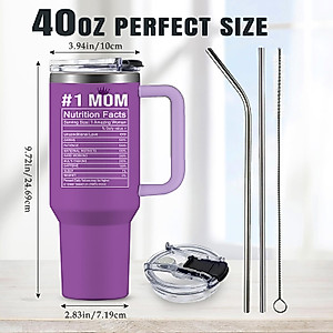 Best Mom Ever Cups 40Oz with Handle, Mom Birthday Gifts, Best Mom Ever Gifts, Gifts for Mom from Daughter Son, Best Mom Coffee Travel Mug, Christmas Mothers Day Drinking Cup for Mom, Mama, New Mom