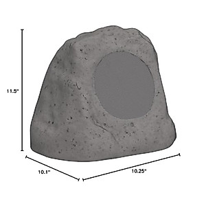 SOUND PRO SPS-2000-SL Dual Bluetooth Active Rock Speaker Pair for Outdoor, Patio, Garden, Pool Area, Gray Slate