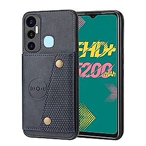 Elubugod Case for Infinix Hot 11 Case Cover,with Card Slot Case for Infinix Hot 11 X662 X662B X689F Case Cover Blue