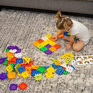 RAINBOW TOYFROG Waffle Blocks STEM Building Toys for Kids Ages 4-8, Large Kids Building Blocks with Toy Storage Container – Kindergarten Toys Preschool manipulatives Toddler Toys