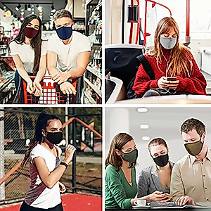 Fwaouty Cloth Face Masks, Reusable Washable Adjustable Breathable Face Mask with Nose Wire for Women Men 6 Packs