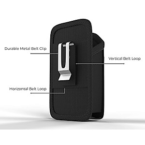 Zebra TC77 TC70 Scanner Holster, Agoz Rugged Carrying Case Pouch for Zebra TC75x, TC75, TC70x, TC70, TC72, TC77, M60, MC67 Handheld Barcode Touch Mobile Computer, Holder with Metal Clip & Belt Loops