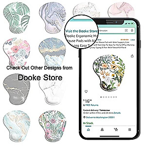 Dooke Ergonomic Mouse Pad with Wrist Support, Cute Mouse Pads with Non-Slip PU Base for Home Office Working Studying Easy Typing & Pain Relief Beautiful Floral