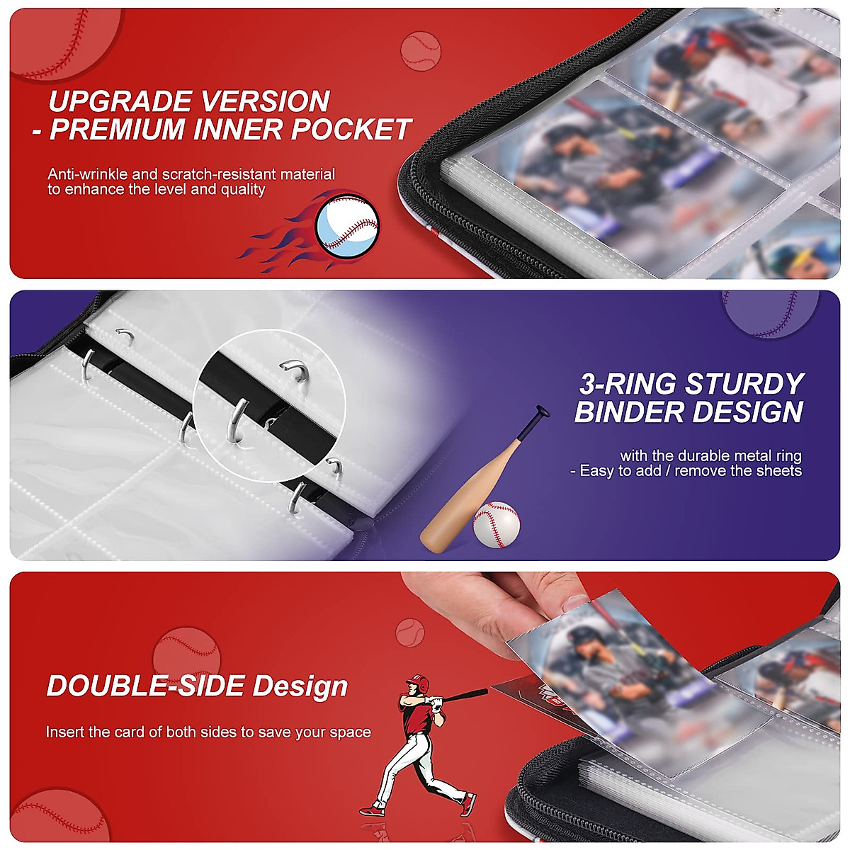 TAYCASE Small - 440 Pockets Display Album, Faux Leather Material, White Color, Compatible with Trading Cards, Sports Cards, Polaroid Photos, and More