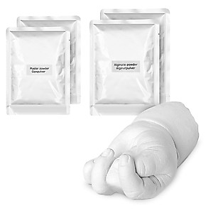 Navaris Baby Hand and Foot Casting Kit - Molding and Plaster Materials for 3D Casts - Includes 2 Packs Alginate Powder and 2 Packs Plaster Powder