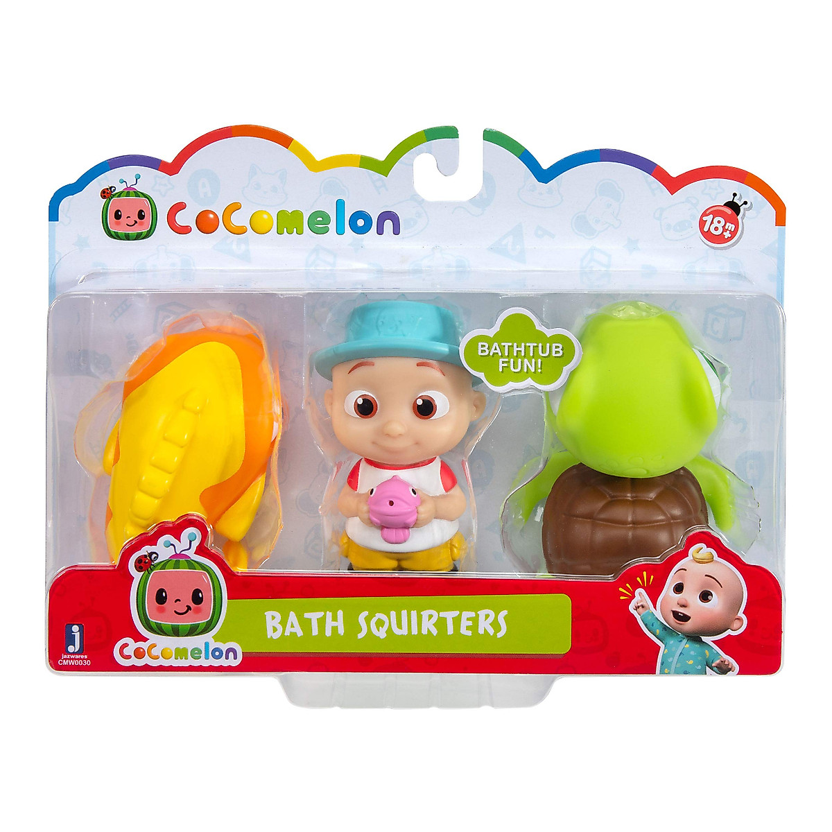 CoComelon CMW0030 Bath Fun Friends JJ, Fish & Turtle Bath Toy for Children from 18 Months