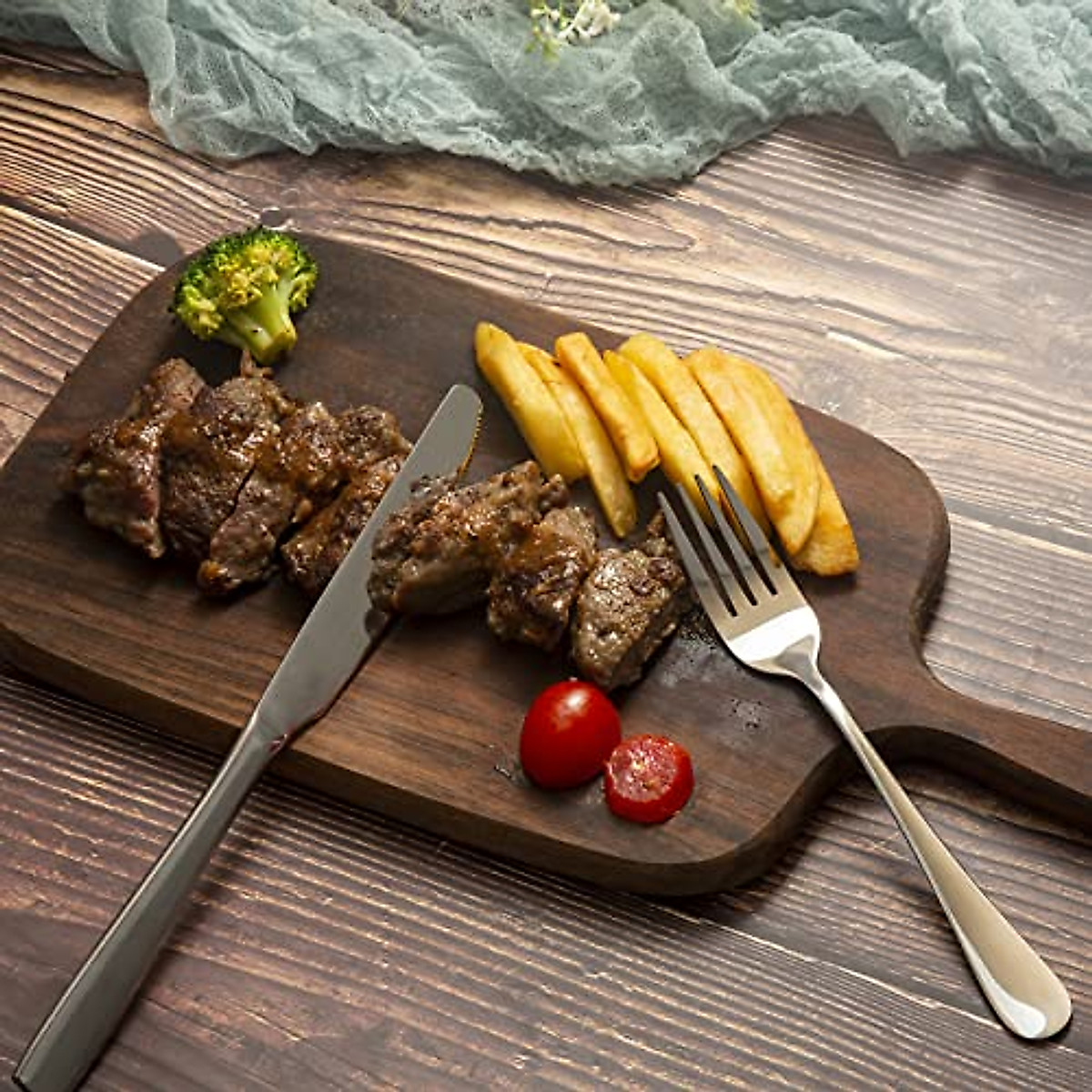 ELLERT 12-Piece Dinner Forks Silverware Set,Food-Grade Stainless Steel Table Forks,Salad Forks,Mirror Polished,Dishwasher Safe,Use for Home,Kitchen or Restaurant (Silver 8 Inches)