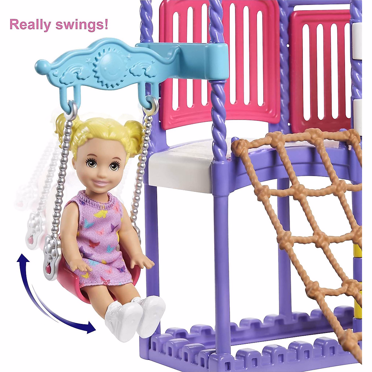 Barbie Skipper Babysitters Inc. Climb 'n Explore Playground Dolls & Playset with Babysitting Skipper Doll, Toddler Doll, Play Station, Moldable Sand & Accessories for Kids 3 to 7 Years Old