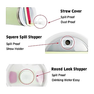 6PC Silicone Spill Proof Straw Stopper For Stanley H2.0 30oz/40oz, Accessories for Stanley Cup: with 2 Straw Cover Caps, 2 Square Spill Stoppers & 2 Round Leak Proof Stoppers