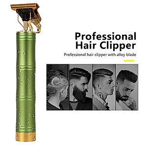 Mens Clipper Cordless Hair Clippers, Razor Electric Professional Beard Trimmer Grooming Shaving Machine Self Hair Cutting Haircut Trimmers Cutter，Green