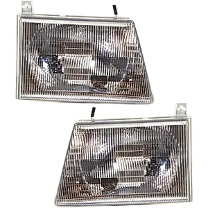 Evan Fischer Driver and Passenger Side Headlight Set of 2 Compatible with 1997-2002 Ford E-150 Econoline, 1997-1998 E-350 Econoline, 1997-2002 E-150 Econoline Club Wagon & 1997-2002 E-250 Econoline