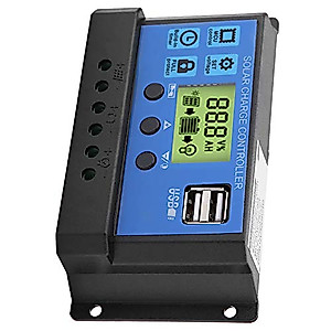 LZKW Solar Charger Controller, Solar Controller, Built-in Various Protection Functions, Current Protection Solar Panel for Charge Regulating Charge Management(YJSS-10A)