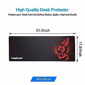Large Mouse Pad Gaming Mouse Pad Fly Dragon Mouse Pad Gamer Office Computer Mouse Mat (A-Red)