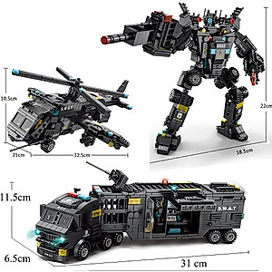 Uvini 51-in-1 Robot Building Kit for Kids STEM Building Toys Set for Boys 8-12, Engineering STEM Projects Construction SWAT Building Blocks Toys Gifts for Boys Kids Age 6 7 8 9 10 11 12 Year Old