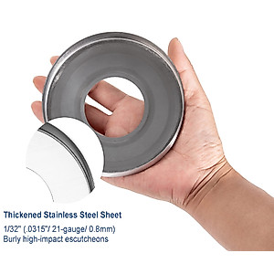 EESC2Y 4-PCs Oversized (2" I.D. 4.7" O.D.) Pool Ladder Escutcheon Plates Covers, Pool Ladder Rings for 1.9" Inground Pool& Spa Ladder Handrail Tubing- Made of Thickened 304 Stainless Steel - Large