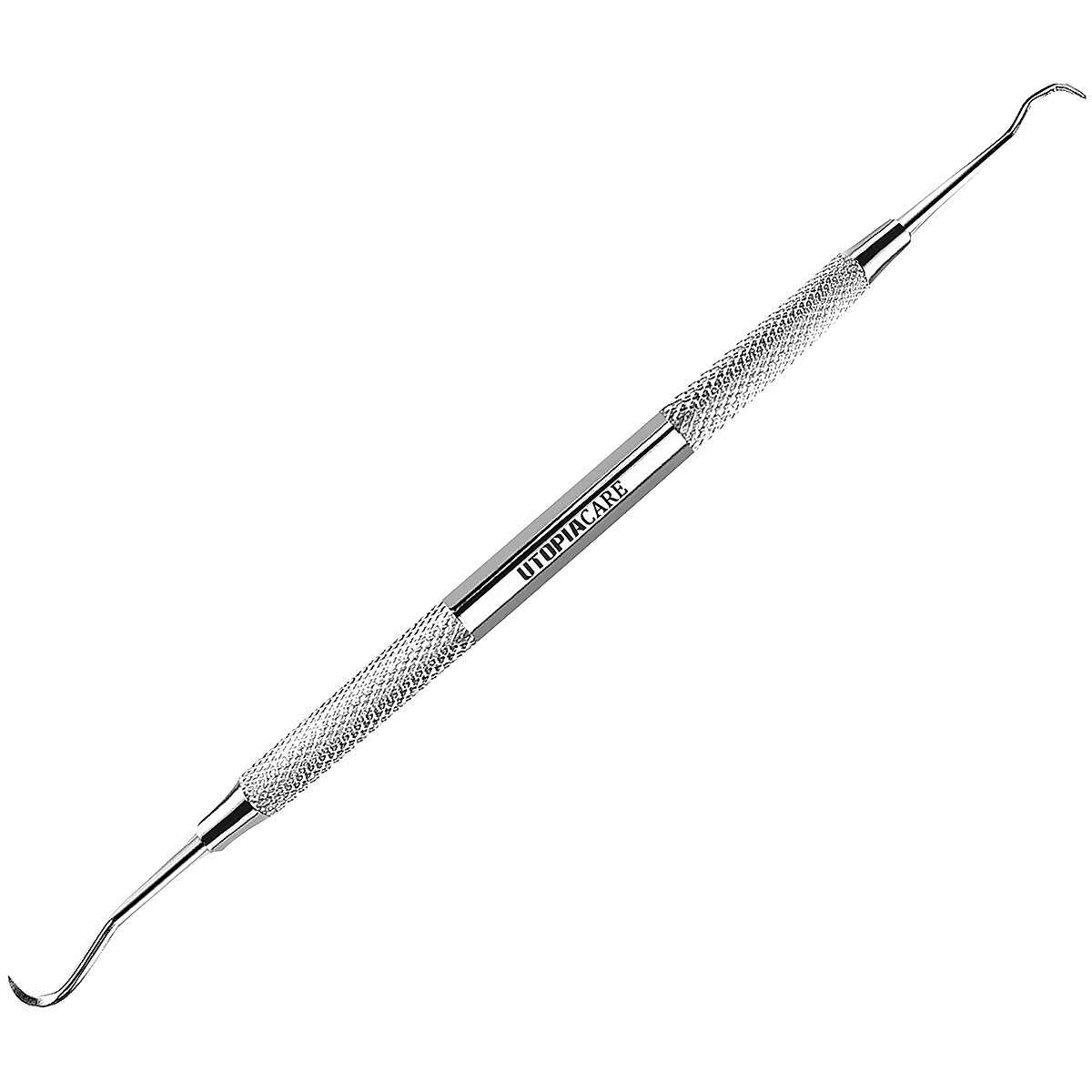 Utopia Care Professional Dental Tartar Scraper Tool - Dental Pick, Double Ended Tartar Remover for Teeth, Plaque Remover, Tooth Scraper (6.5 Inch, Silver, 1)