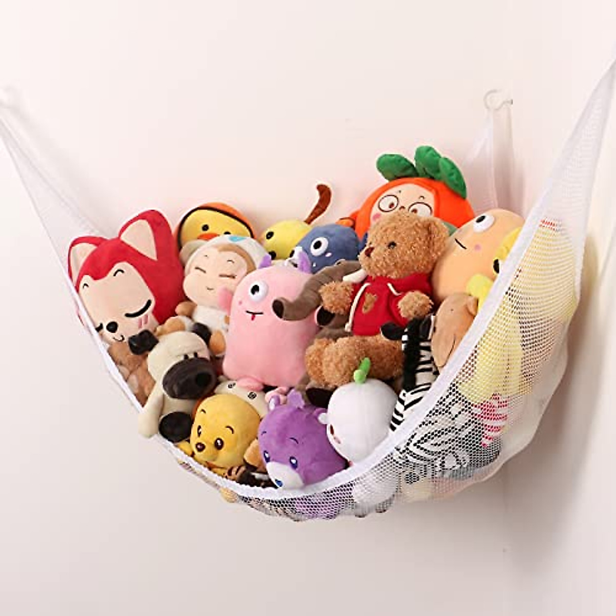 Gulisanto Stuffed Animal Net Hammock, 2 Pack, 67'' Kids Room Organizers Storage ideas for Plush Toys, Corner Wall Hanging Mesh Net for Babies Nursery