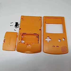 Cowhilan Replacement IPS Full Housing Shell Case + Screwdrivers Compatible with Gameboy Color GBC IPS Highlight Screen Console, Orange