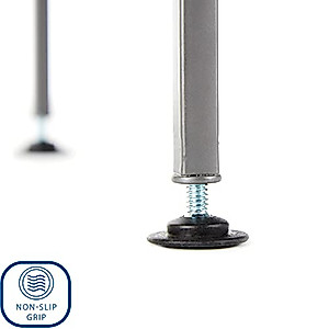 Seville Classics Sturdy Freestanding Storage Shelf for Bedroom, Closet, Entryway, Dorm Room Organizer, Stackable Durable Metal Shoe Rack, Ash Gray Slat, 3-Tier