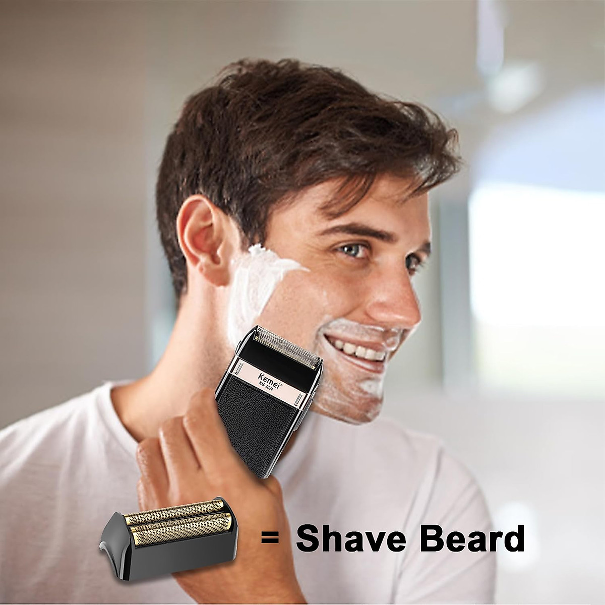 KEMEI Men's Electric Razor Waterproof Reciprocating Razor Cordless Precision Beard Trimmer Twin Blade USB Rechargeable Grooming Razors,Shaving & Hair Removal Products (2024 Shaver)