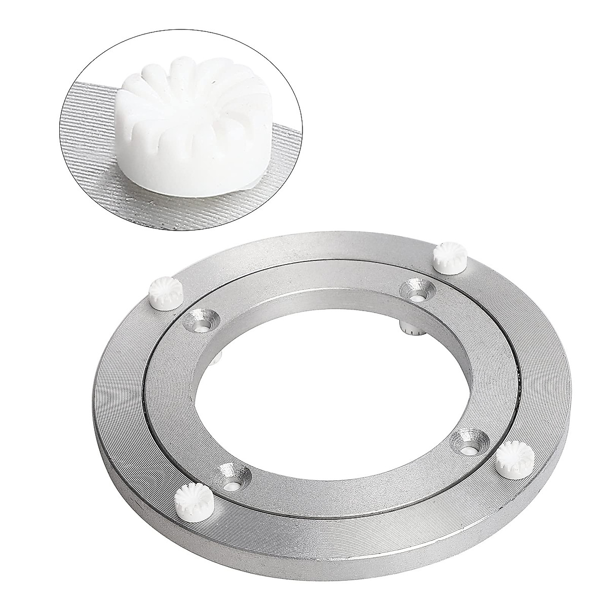 Silent Turntable Improved Cabinet & Drawer Organization Lazy Susans Mute Aluminum Alloy Non‑Slip Rotating Turntable Hardware for Dining‑Table of Homes and Hotels[5 inches]