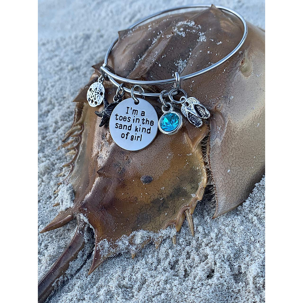 Infinity Collection Toes in the Sand Bracelet, Beach Jewelry, Gift for Women, Beach Girl, Sand Dollar Jewelry