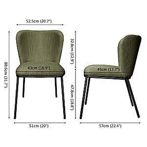 SIMTONAL Kitchen Chairs Set of 6, Mid Century Modern Dining Chairs, Green