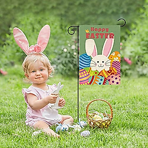 WATINC 5Pcs Welcome Garden Flags Burlap Vertical Double Sided Happy Easter God Bless America Holiday Party Decorations Valentine's Day St. Patrick's Day House Flag for Outdoor Lawn Yard 12 x 18 Inch