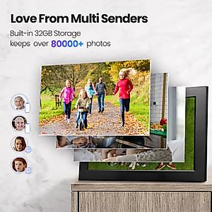 10.1 Inch WiFi Digital Picture Frame, Digital Photo Frame with 32GB SD Card, Unlimited Account Connection, IPS HD Touch Screen - Gift for Friends and Family