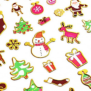 Christmas Nail Stickers, 3D Metallic Christmas Nail Art Decals Snowflakes Christmas Tree Snowmen Santa Claus Reindeer Gift Xmas Nail Design Self-Adhesive Metal Gold Winter Nail Decals for Women Girls(9 Sheets )