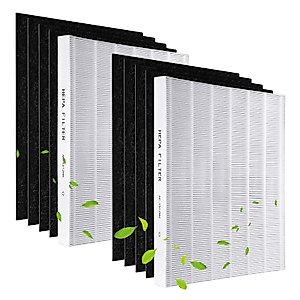 Brightify Air Purifier Filter Replacement for COWAY AP-1512HH Mightty,H13 HEPA Filter Replacement, 2 Pack with 8 Carbon Filters