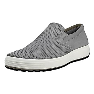 ECCO Men's Soft 7 Slip ON 2.0 Sneaker, Wild Dove Nubuck/Lion Perforated, 10-10.5