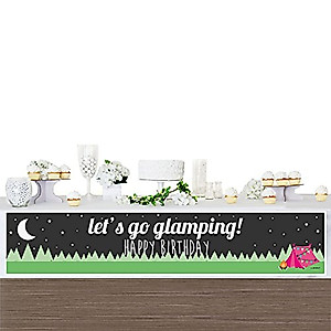 Big Dot of Happiness Let's Go Glamping - Camp Glamp Happy Birthday Decorations Party Banner