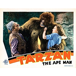 Posterazzi Tarzan The Ape Man Lobbycard from Left: C. Aubrey Smith Ray Corrigan Maureen O'sullivan 1932 Movie Masterprint Poster Print, (28 x 22), Varies