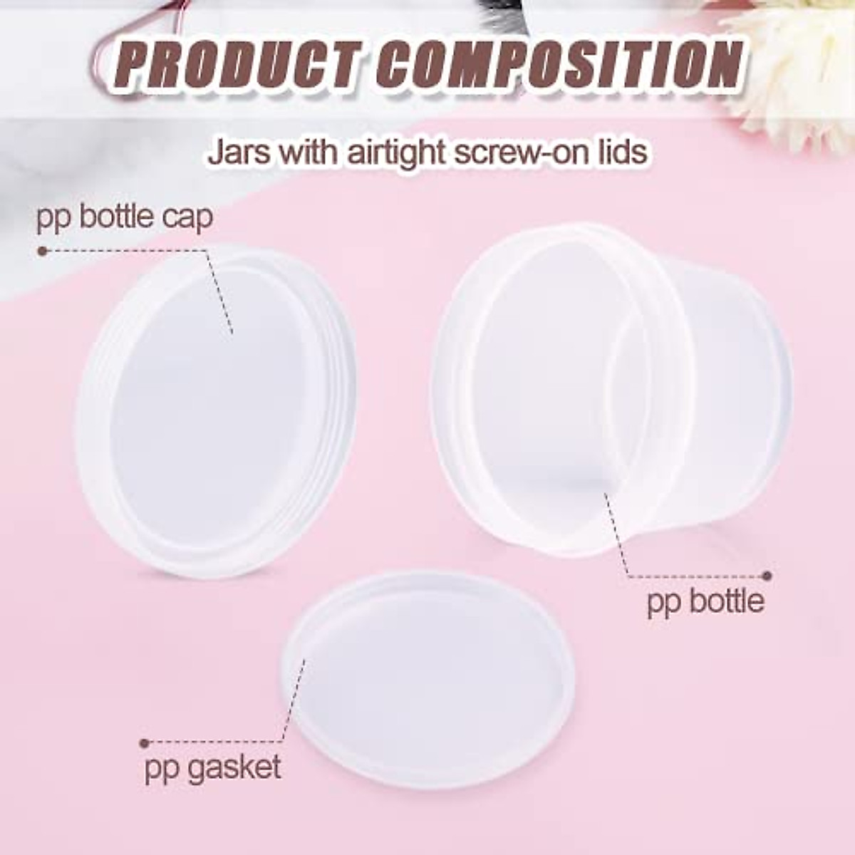 9Pcs 3.4oz/100ml Cosmetic Pot Jars,Empty Wide-Mouth Plastic Jars with Dome Lids for Facial Mask Mixing,Hair Dye,Body Butter/Lotion,Travel Storage Samples Containers-9Pcs of Spatulas Included