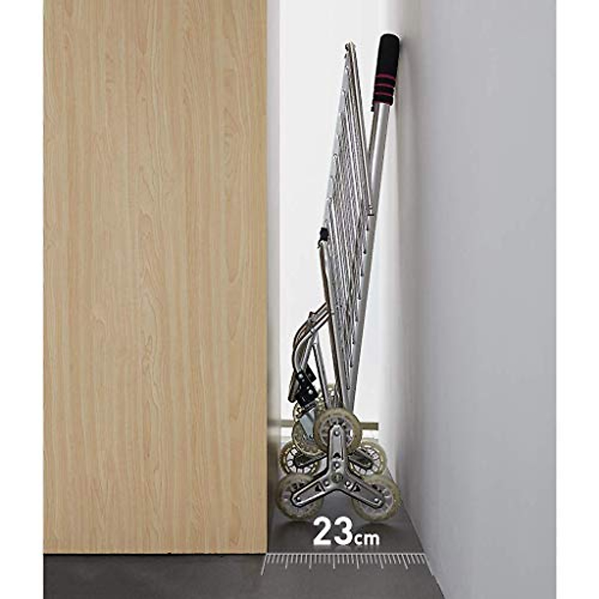 Collapsible Folding Wagon, Folding Shopping Cart Grocery Utility,Elderly Travel Trolley,Lightweight Stair Climbing Cart with Rolling Swivel Wheels and