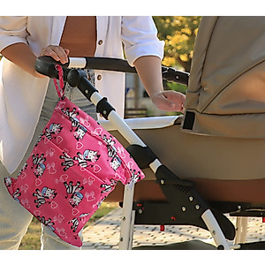 CasenBag Pink Zebra Wet and Dry Diapers Bag with Wet Wipes Cases. (KT-WDCB-002)