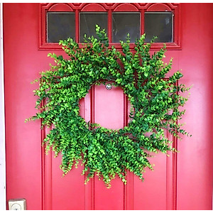 CATTREE Artificial Shrubs Bushes, Plastic Eucalyptus Leaves Fake Green Plants Wedding Indoor Outdoor Home Garden Verandah Kitchen Office Table Centerpieces Arrangements Christmas Decoration 6 pcs