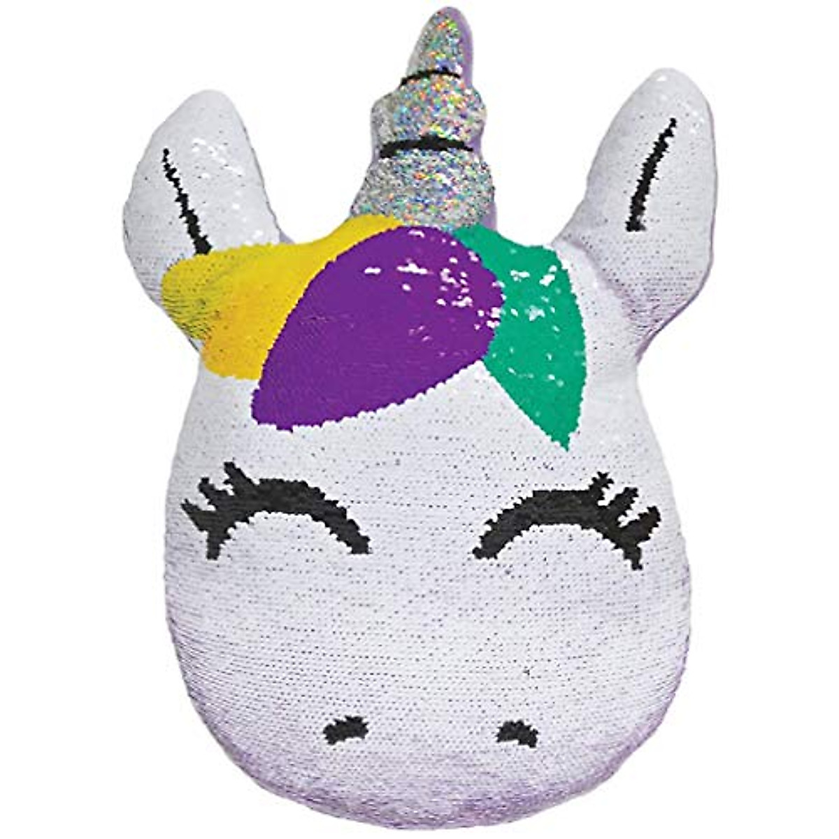 iscream Sweet Unicorn 7.5" x 9.5" Reversible Sequin Soft Fleece Back Mini Pillow