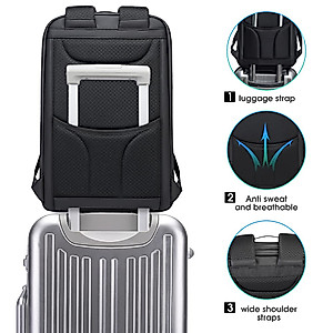 BANGE Anti Theft Business Laptop Backpack Fits 15.6 Inch Notebook,Smart Work Backpack with USB Charging Port for School Office College Airplane